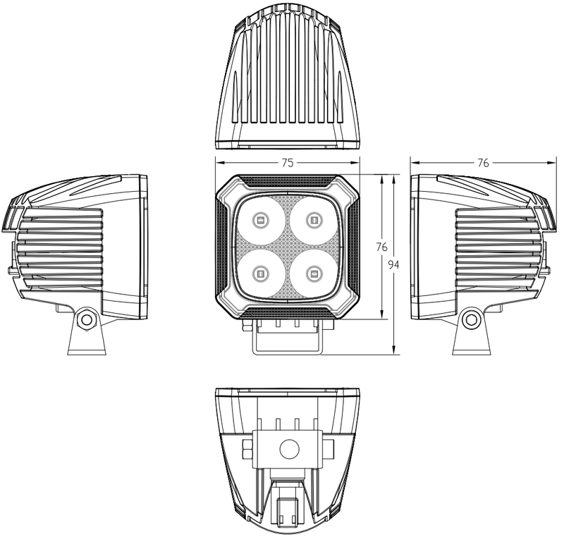 LED 20W 3inch Cube Work Light/Auxiliary Lights -- Part No. BR0102008